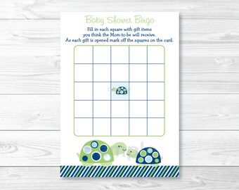 Instant Download Turtle Bingo Game Cards Printable Baby | Etsy