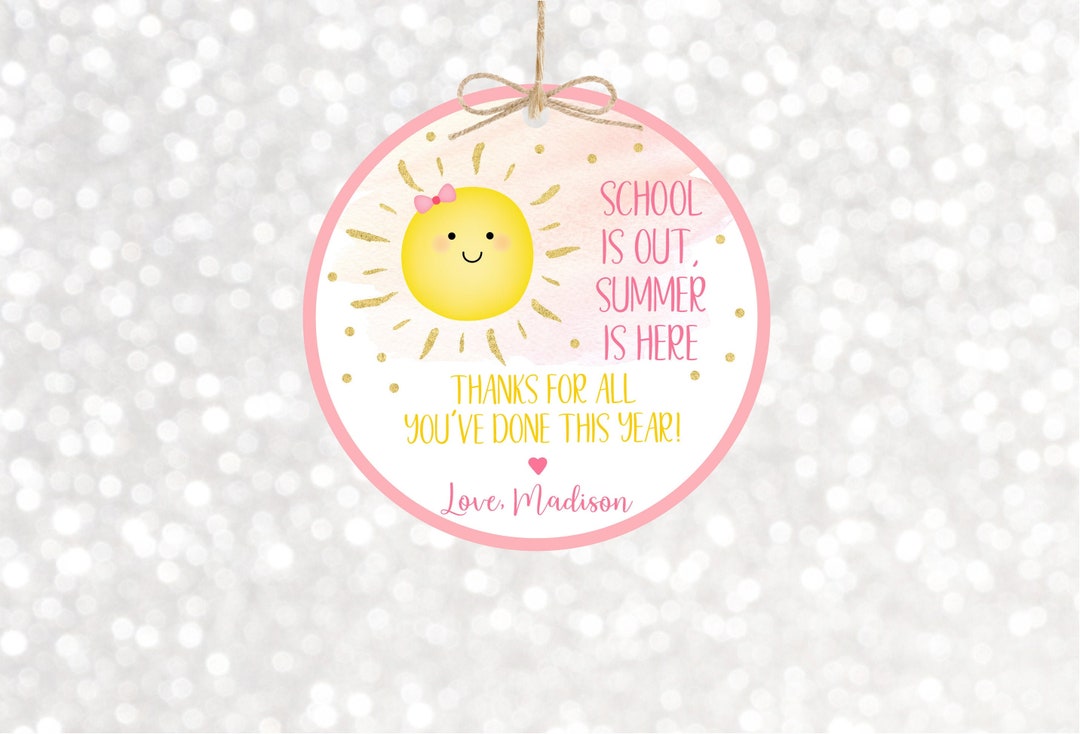 Editable Teacher Appreciation Gift Tag Sunshine Thank You Tag Summer ...