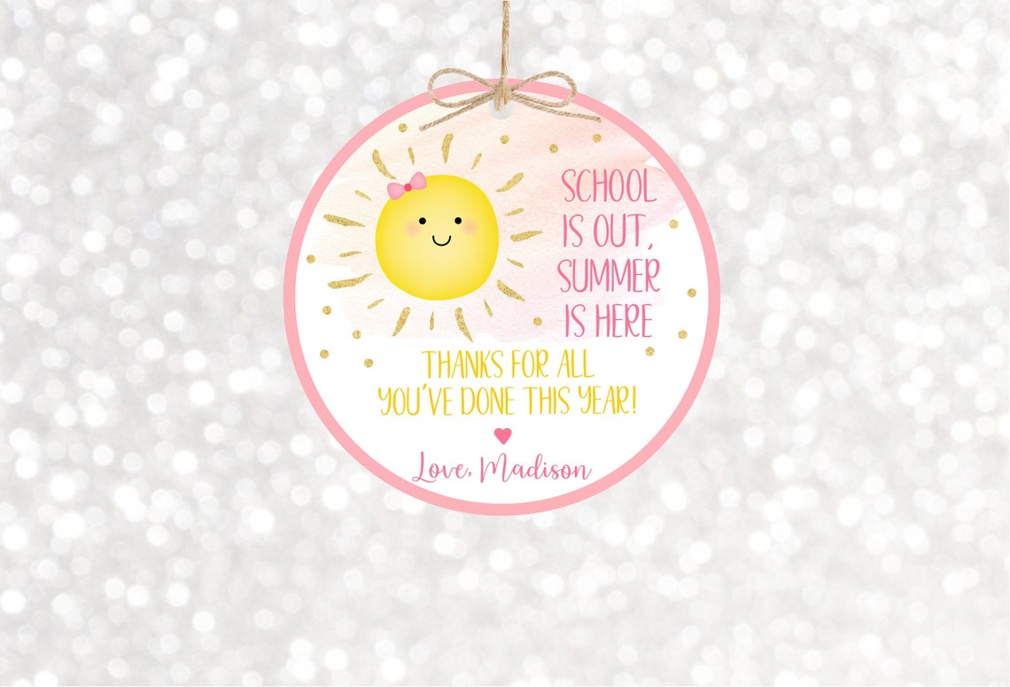 Editable Teacher Appreciation Gift Tag Sunshine Thank You Tag - Etsy