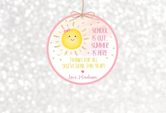 Editable Teacher Appreciation Gift Tag Sunshine Thank You Tag Summer ...