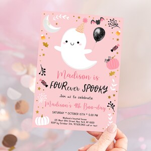 Editable Fourever Spooky Ghost Birthday Invitation Halloween - Etsy