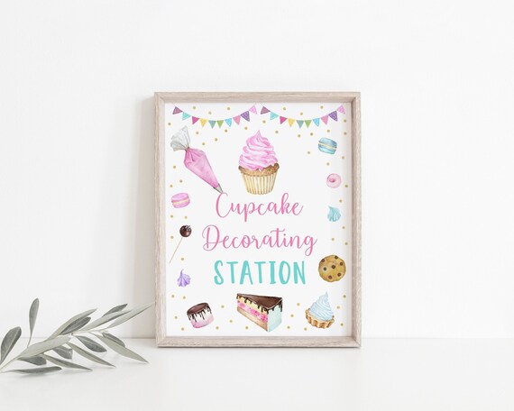 Cupcake Decorating Sign Baking Party Sign Baking Birthday - Etsy