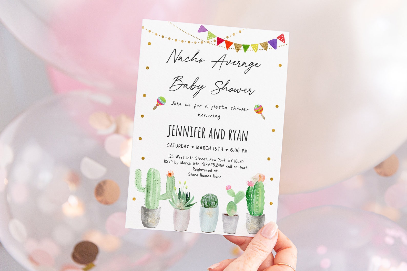 Editable Nacho Average Baby Shower Invitation Fiesta Baby - Etsy