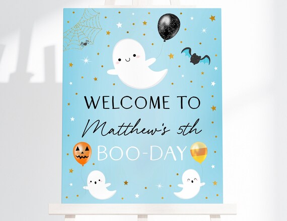 Editable Halloween Birthday Welcome Sign BOO-day Halloween Sign Boy ...