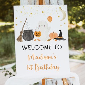 Editable Ghost Birthday Welcome Sign Boo-day Halloween Sign Halloween ...