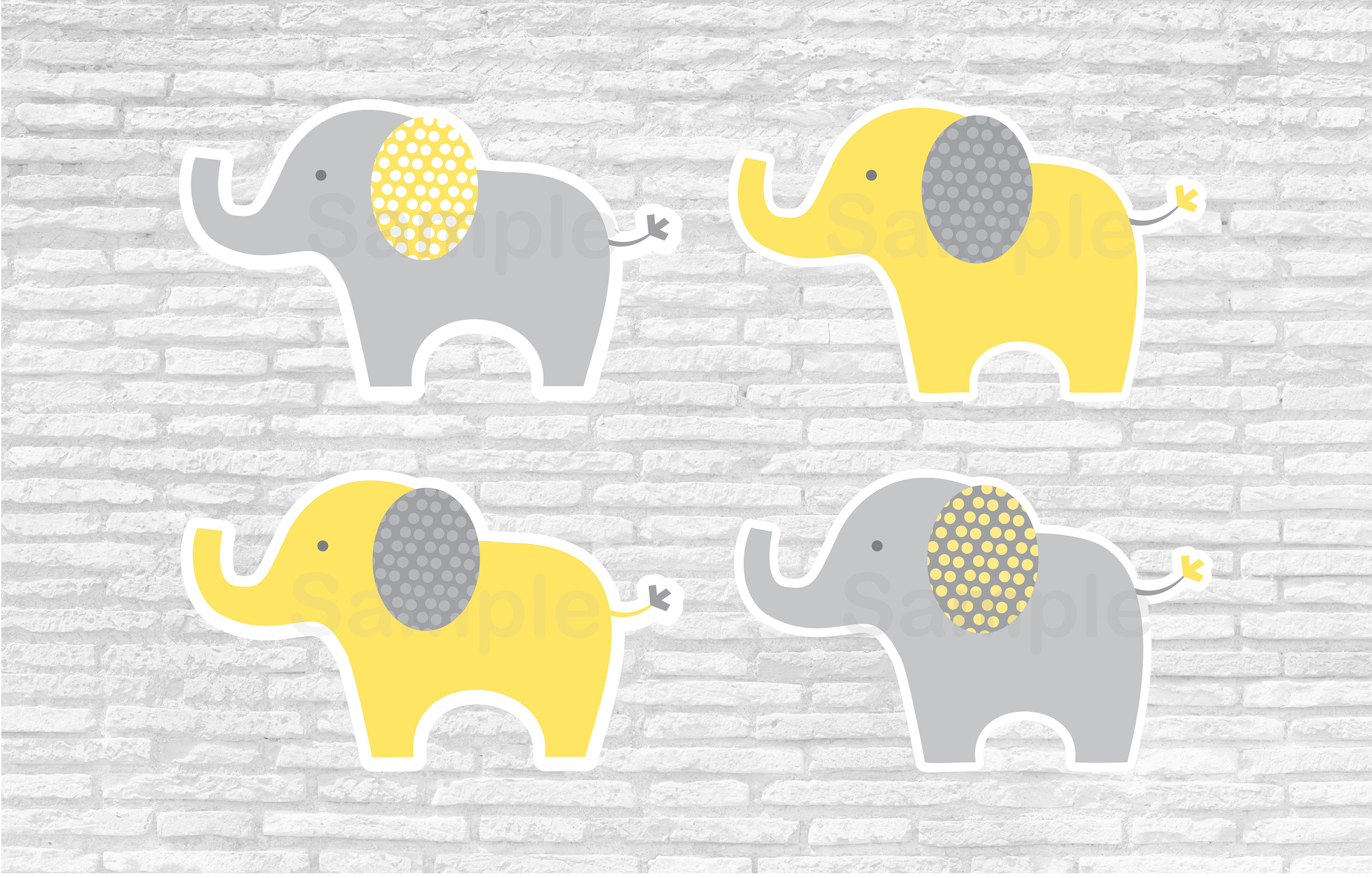 Elephant Cut Outs For A Baby Shower