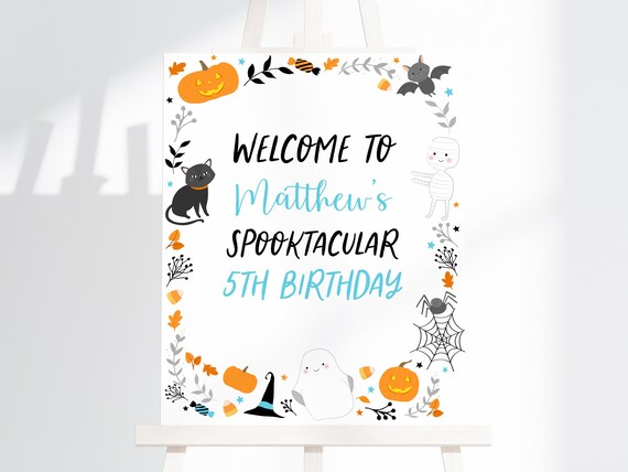 Editable Halloween Birthday Welcome Sign Spooktacular Halloween Spooky ...