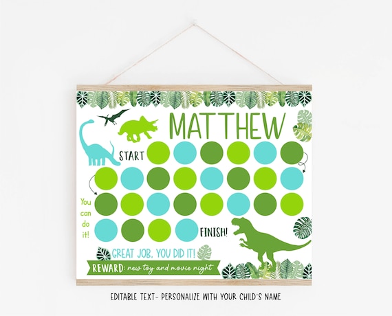 Editable Dinosaur Reward Chart, Dinosaur Sticker Chart, Boy Potty ...