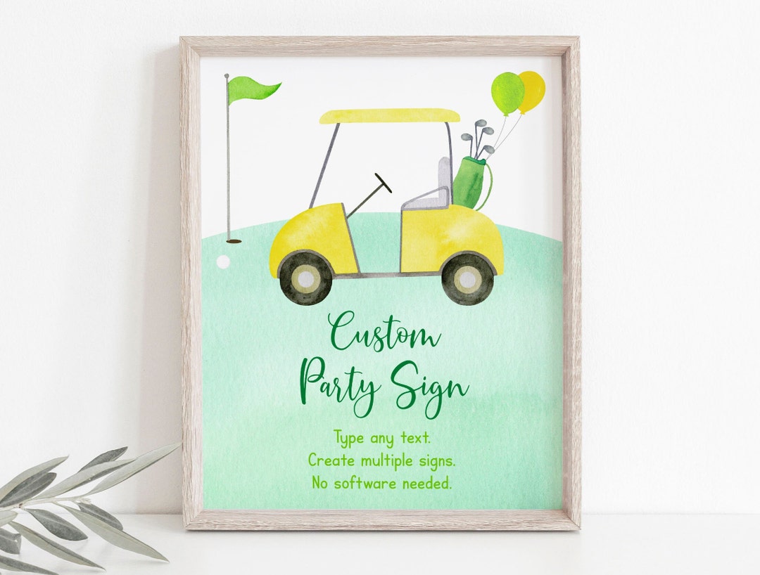 Editable Golf Birthday Party Sign Hole in One Birthday Golf First ...