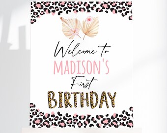 Leopard Print Party Welcome Sign - Etsy