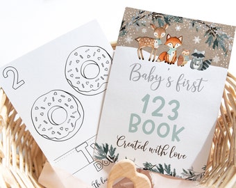 Editable Baby's First 123 Book Baby Shower Coloring Pages Baby Shower ...