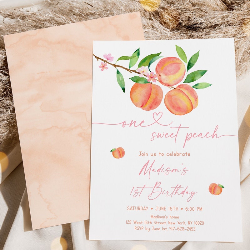 One Sweet Peach Birthday - Etsy