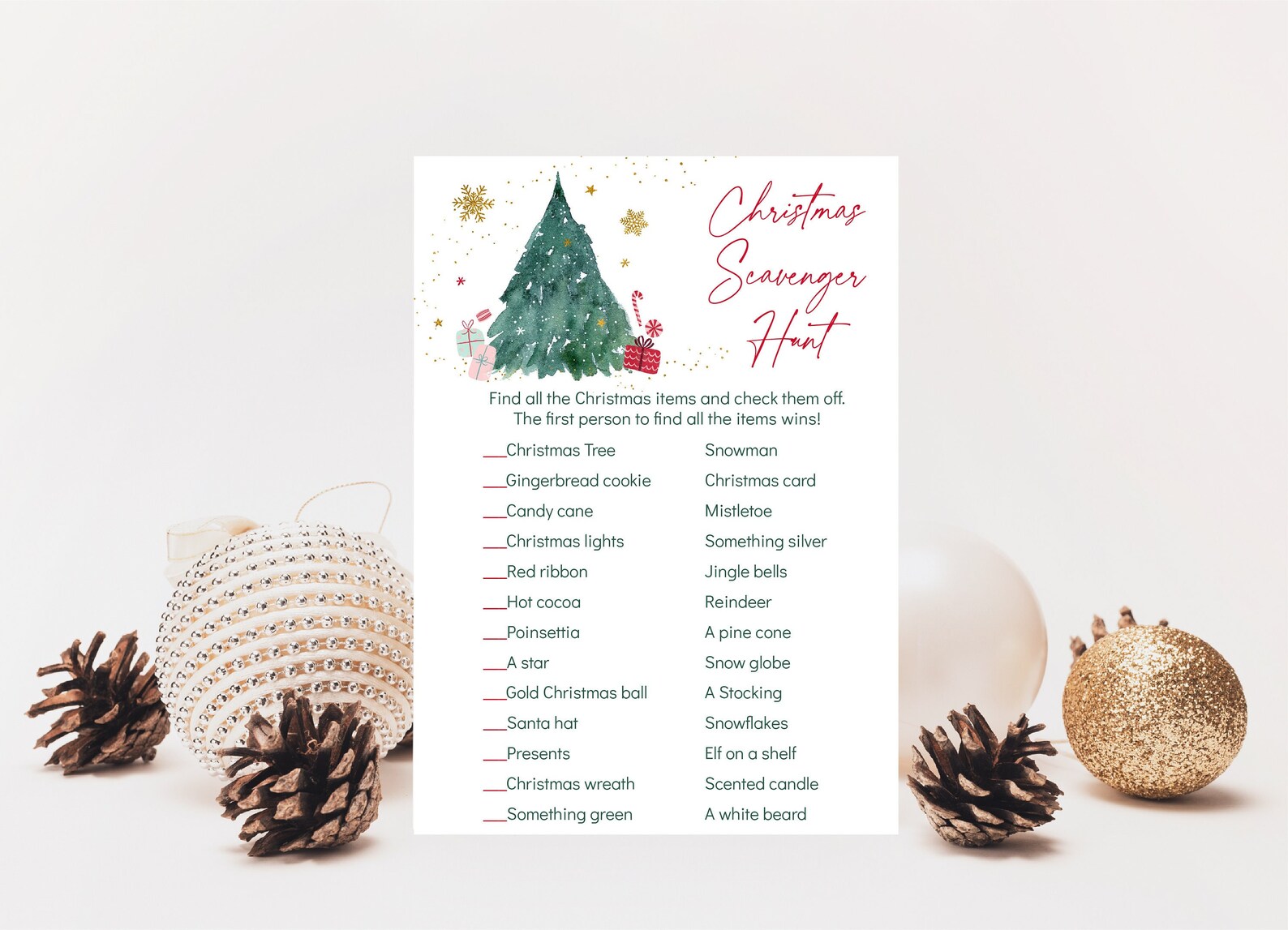 Editable Christmas Scavenger Hunt Game Family Christmas Game - Etsy