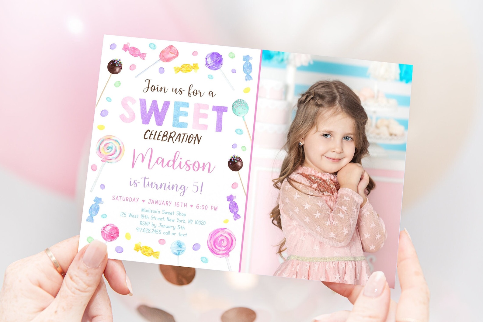 Editable Sweet Shop Birthday Invitation Sweets Birthday Invite - Etsy