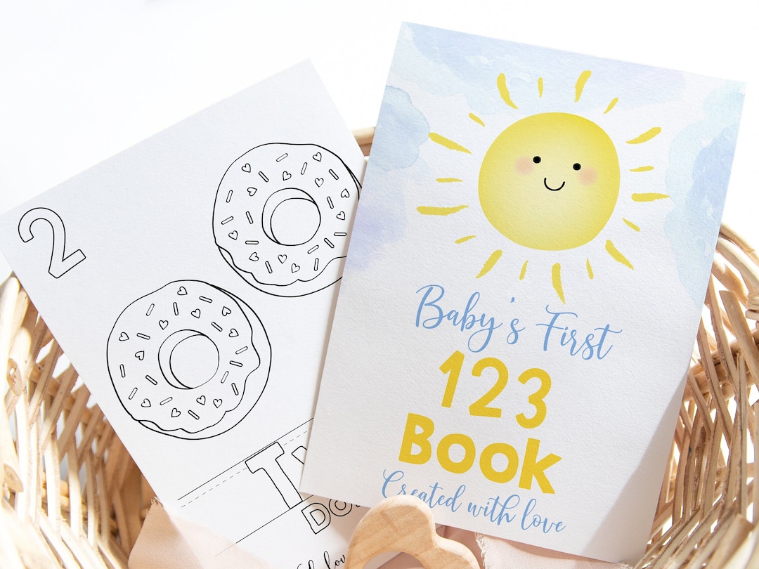 Baby's First 123 Book Baby Shower Coloring Pages Baby Shower Game Blue ...