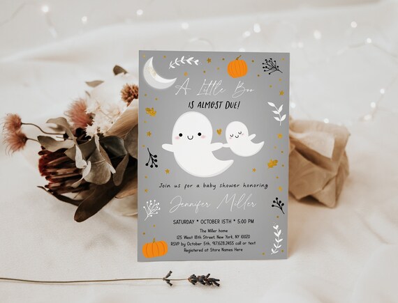 Editable Little Boo Baby Shower Invitation Little Boo is - Etsy