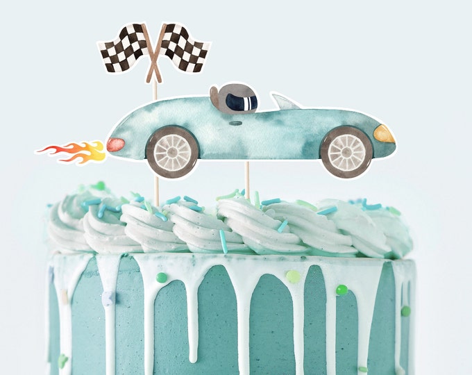 10 Pieces Race Car Birthday Custom Centerpiece | Two Fast Birthday ...