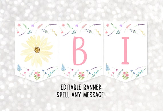 Editable Wildflower Birthday Banner Little Wildflower Birthday - Etsy