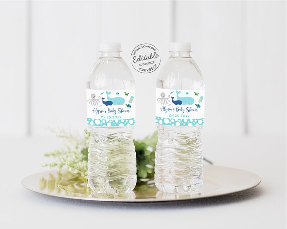 EDITABLE Blue Under The Sea Water Bottle Labels Under The Sea | Etsy