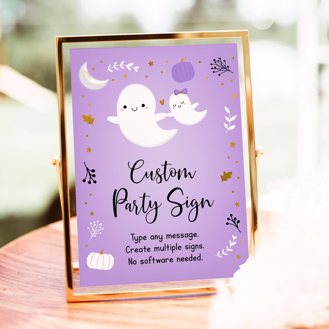 Editable Ghost Baby Shower Sign Ghost Party Sign Little Boo Baby Shower ...