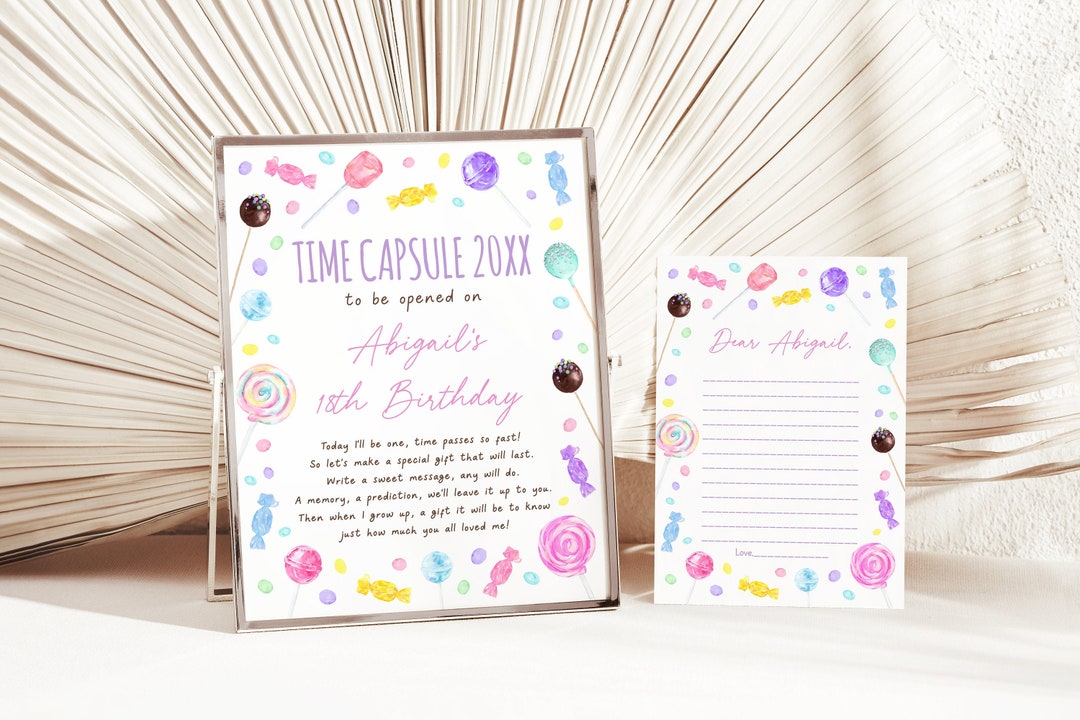Editable Sweet Shop Candy Birthday Time Capsule Sweet Shop - Etsy