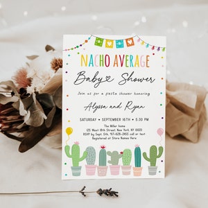 Editable Nacho Average Baby Shower Invitation Fiesta Baby - Etsy