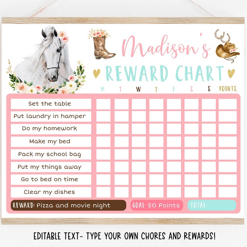 Horses Reward Chart - Etsy