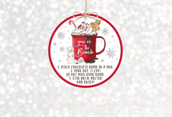 Editable Hot Chocolate Bomb Tags Hot Cocoa Bomb Instructions Favor Tags ...