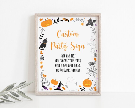 Editable Halloween Party Table Sign Halloween Birthday Girl | Etsy