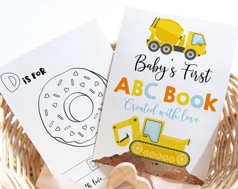 Editable ABC Book Baby Shower Game Little Cutie Alphabet Coloring Book ...