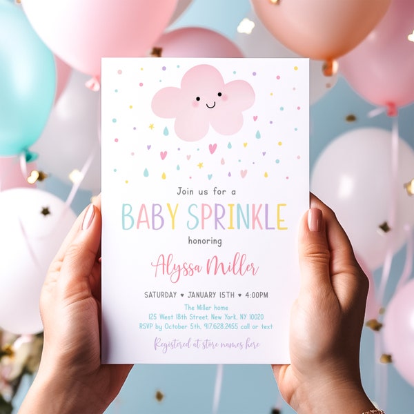 Baby Sprinkle Invitation Girl - Etsy