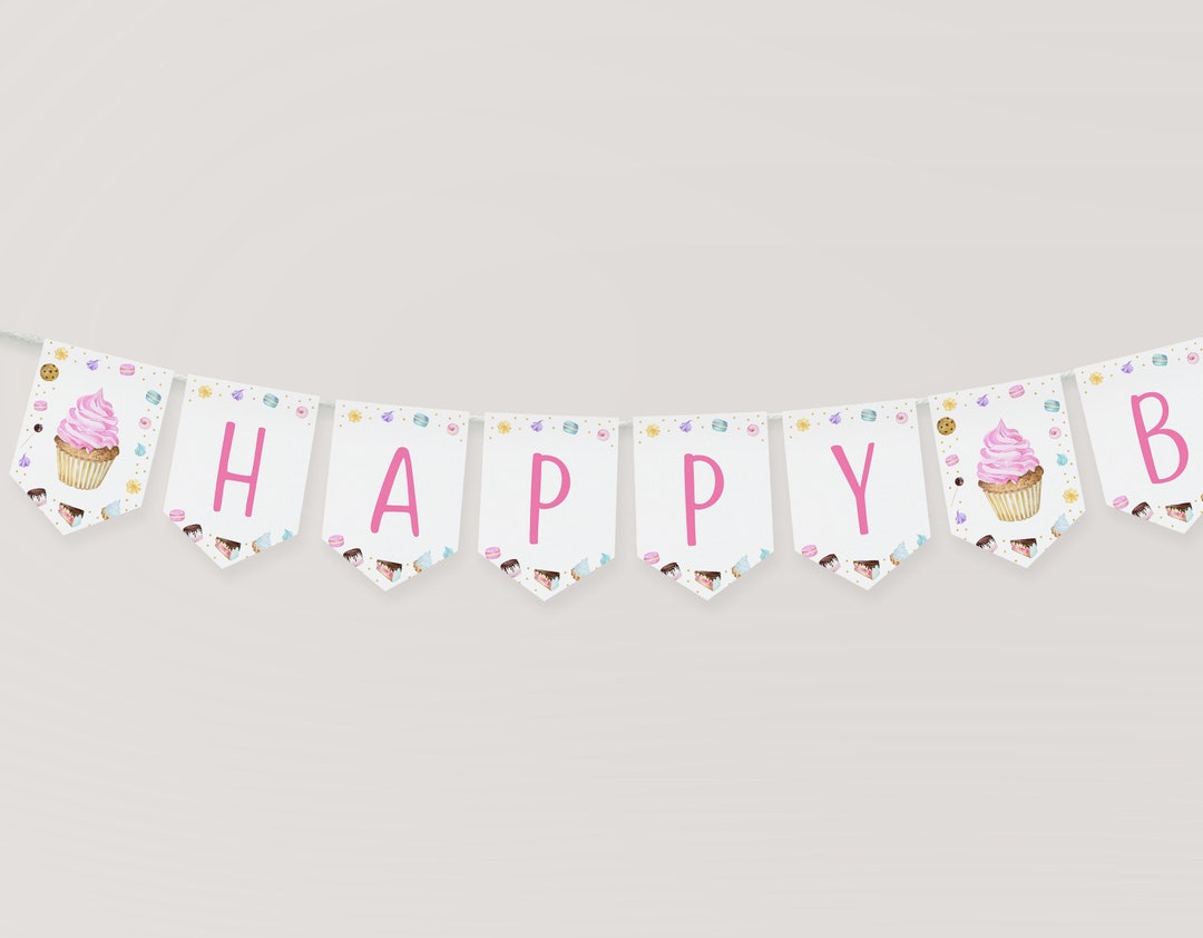 Editable Baking Party Birthday Banner Baking Birthday Girls Baking ...