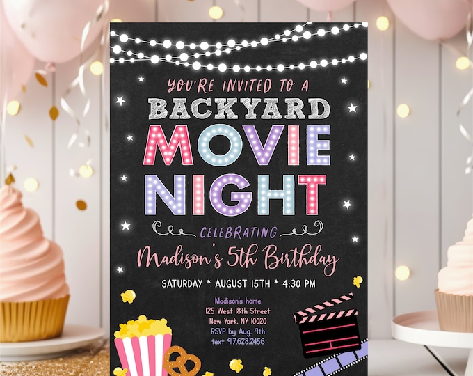 Retro Drive-in Movie Birthday Party Printable Invitation PDF Printable ...