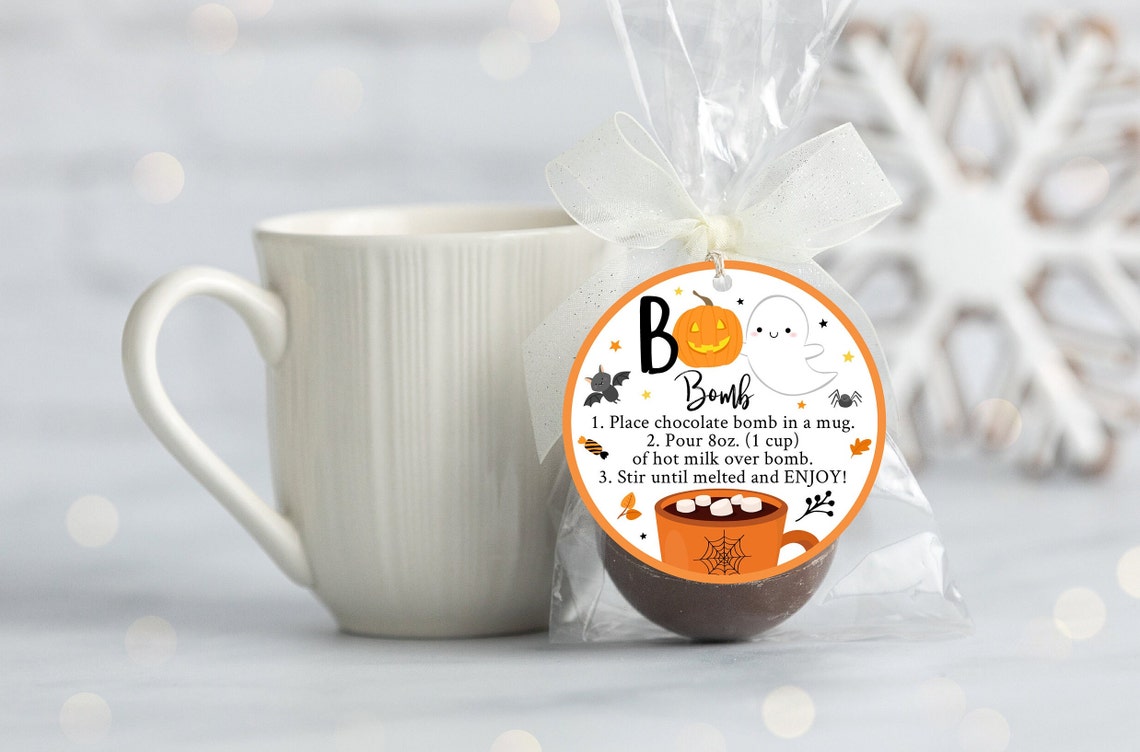 Editable Halloween Hot Chocolate Bomb Tags Hot Cocoa Bomb Instructions ...
