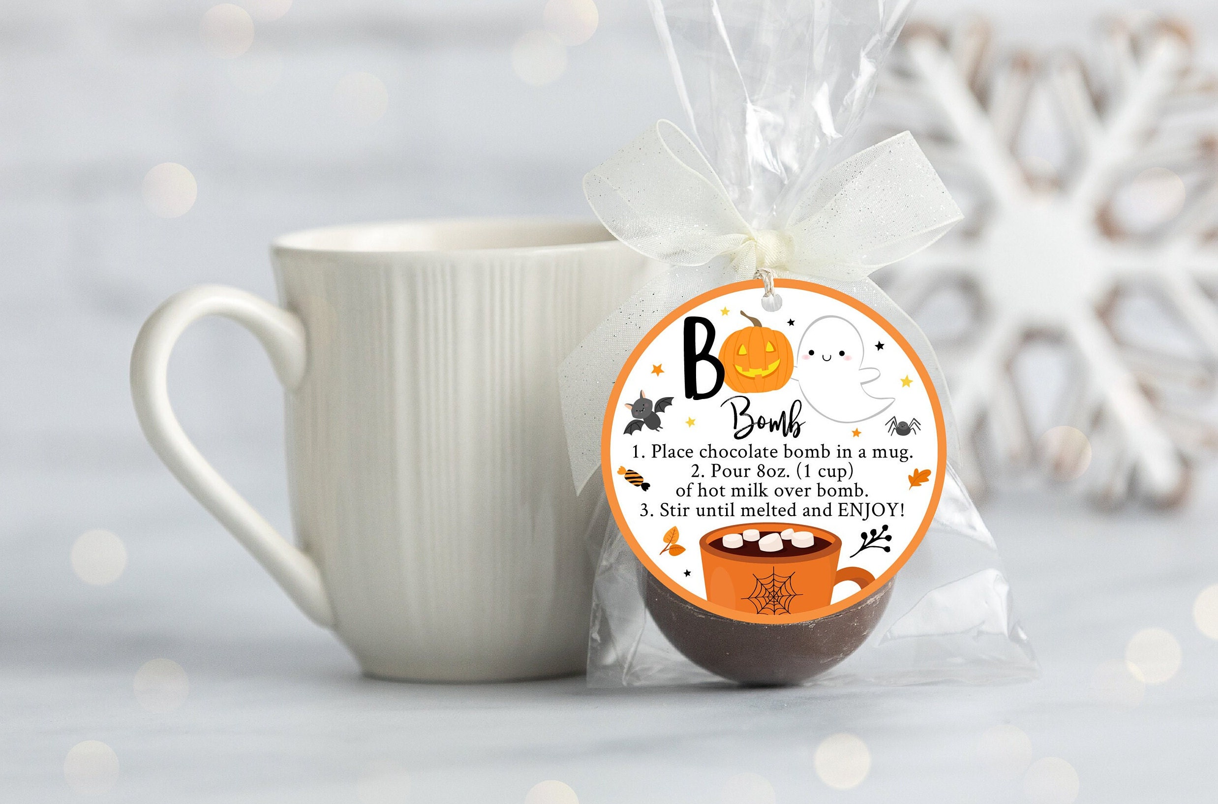 Editable Halloween Hot Chocolate Bomb Tags Hot Cocoa Bomb - Etsy