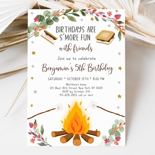 Campfire Invitation - Etsy