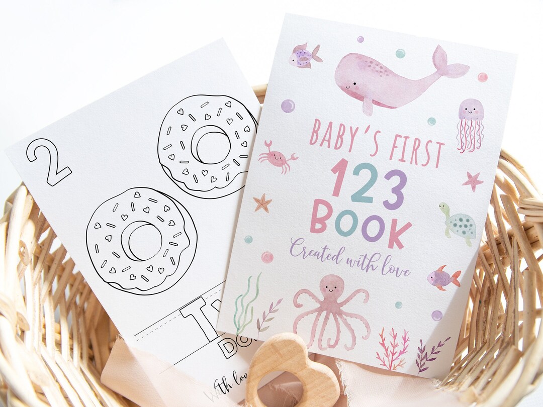 Baby's First 123 Book Baby Shower Coloring Pages Baby Shower Activity ...