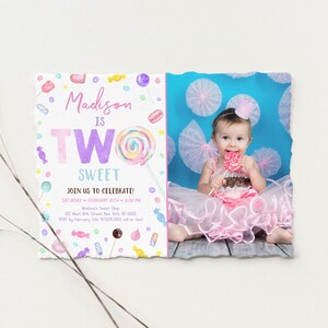 Editable TWO Sweet Birthday Invitation Two Sweet Birthday | Etsy