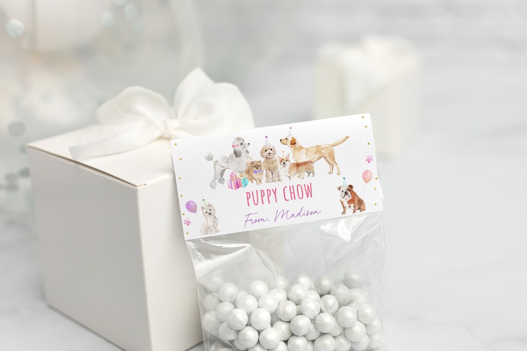 Editable Puppy Chow Bag Toppers Treat Bag Toppers Let's - Etsy