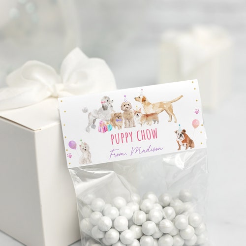 Editable Puppy Chow Bag Toppers Treat Bag Toppers Let's - Etsy