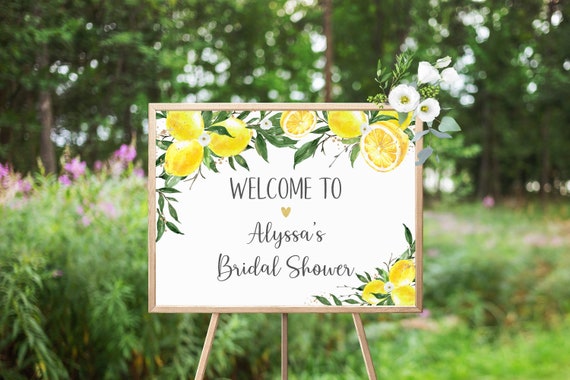 Editable Lemon Bridal Shower Welcome Sign Main Squeeze Bridal Shower
