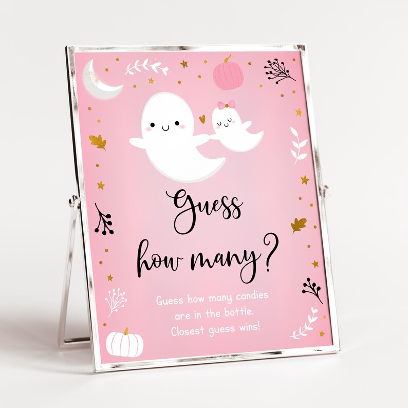 Little BOO Ghost Guess How Many Game Little Boo Baby Shower Ghost Baby ...