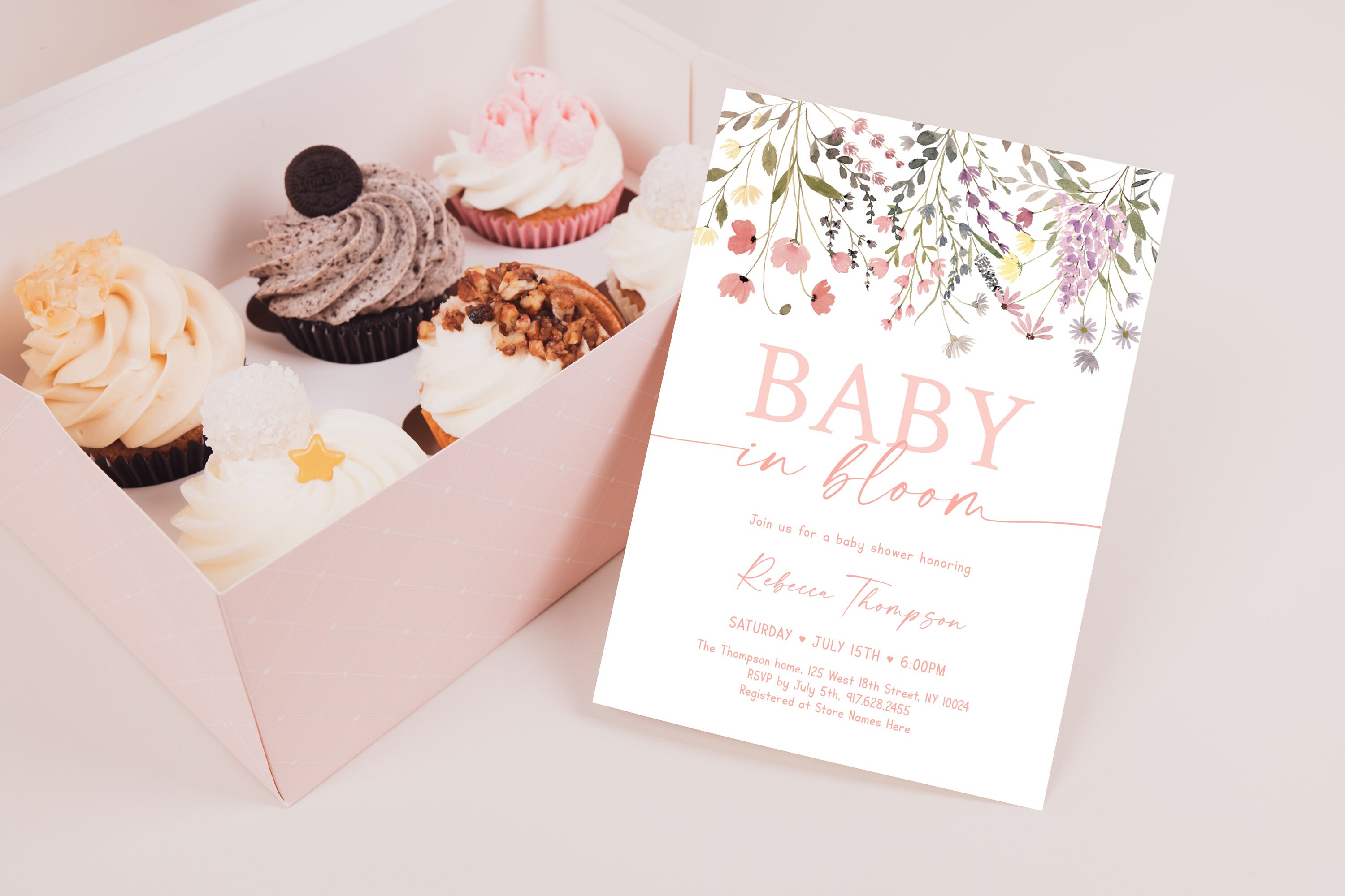 Baby in Bloom Baby Shower Invitation Wildflower Baby Shower Invite Soft ...