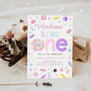 Editable Sweet One Birthday Invitation Sweet One Birthday - Etsy