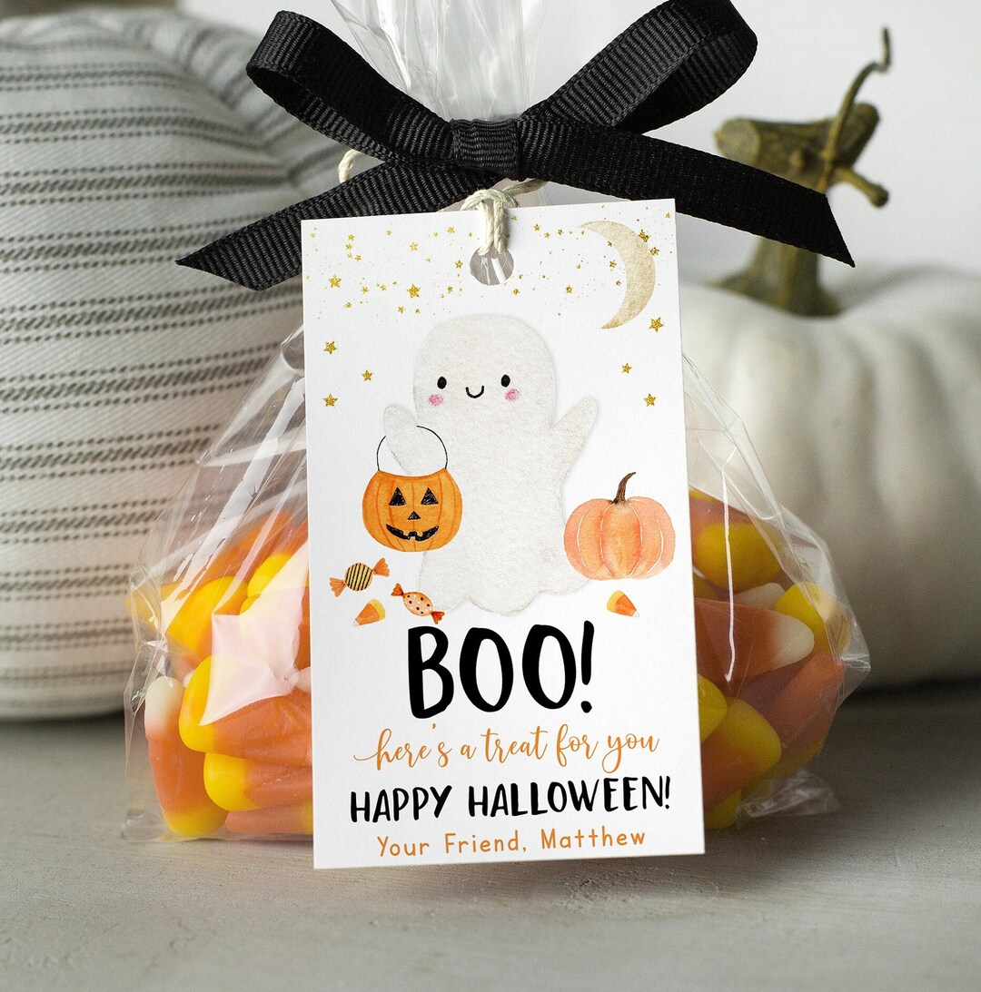 Editable Halloween Favor Tags Boo Ghost Halloween Treat Tags Trick or ...
