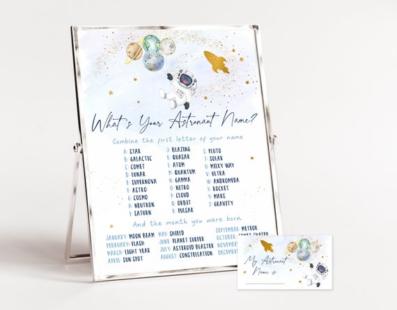 What Is Your Astronaut Name Game Space Birthday Astronaut Birthday ...