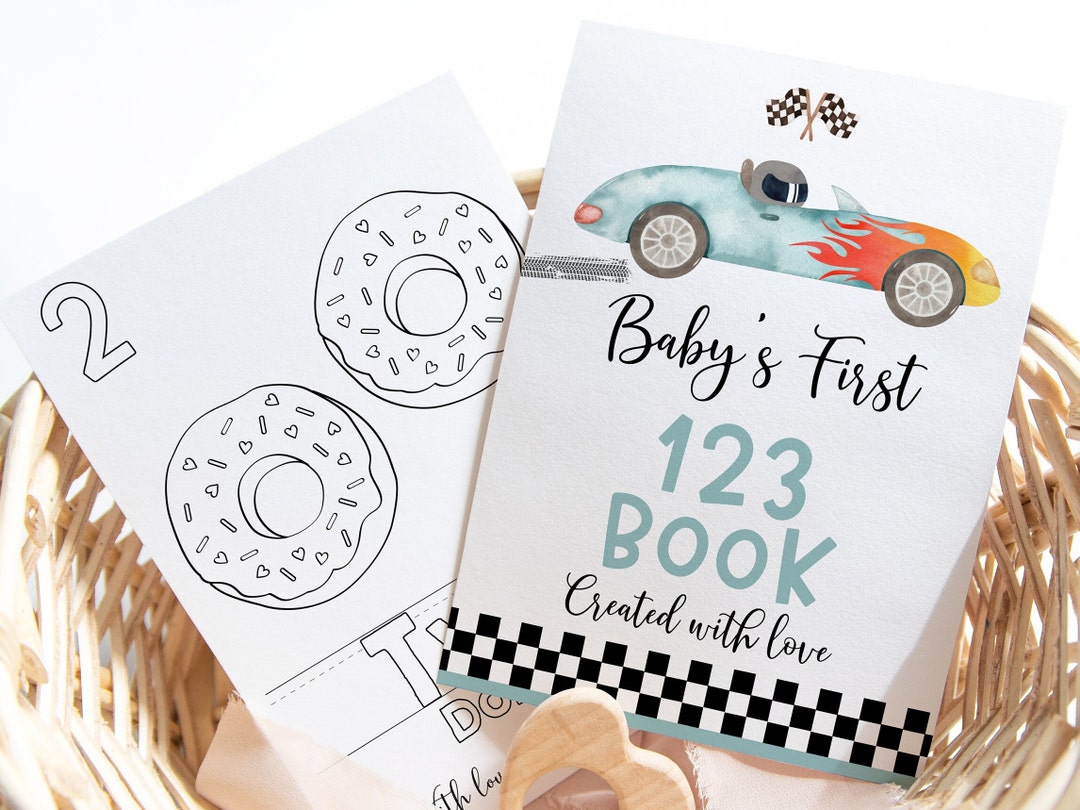 Baby's First 123 Book Baby Shower Coloring Pages Baby Shower Game Race ...