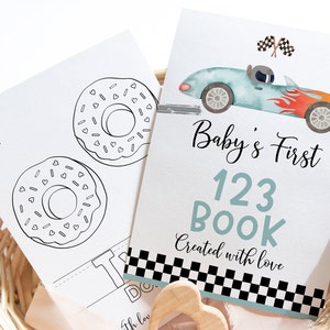 Baby's First 123 Book Baby Shower Coloring Pages Baby Shower Game Race ...