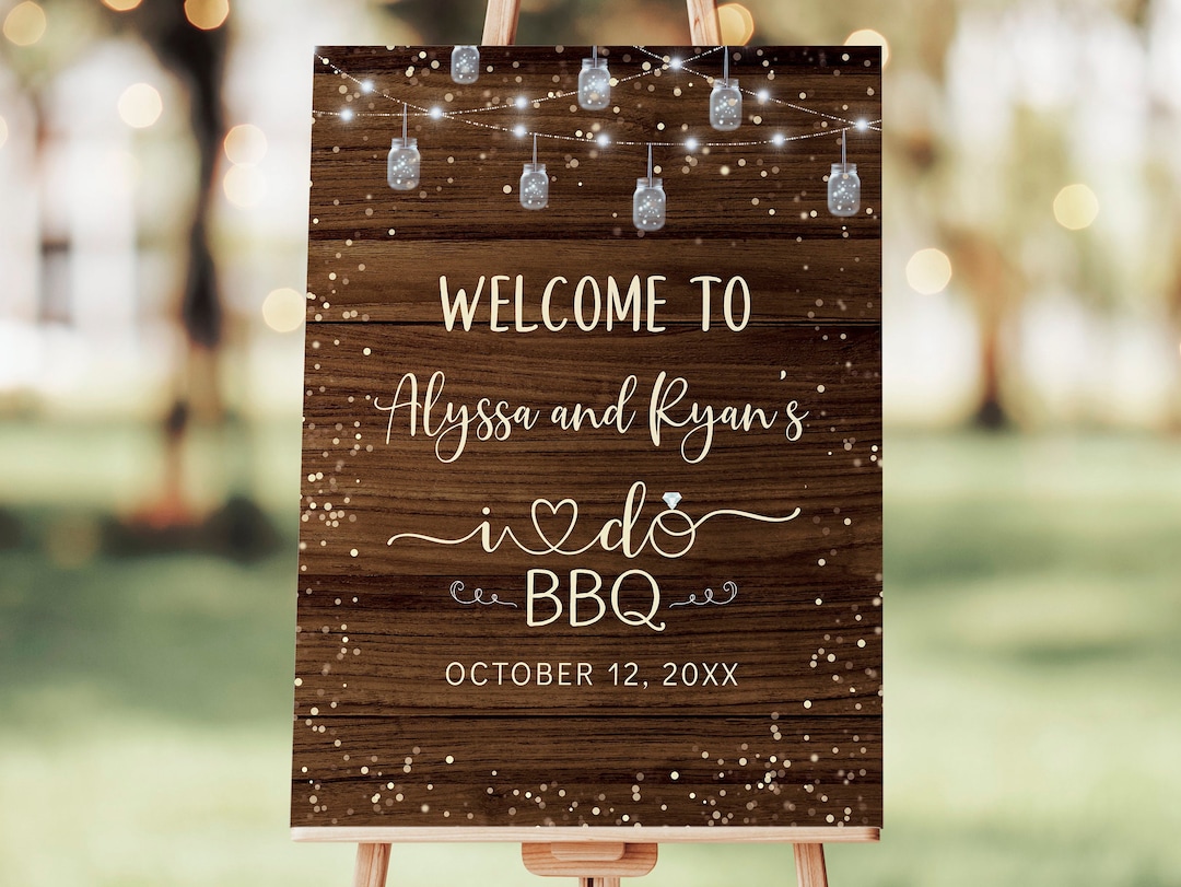 Editable I Do BBQ Welcome Sign Couples Shower Engagement Party Welcome ...
