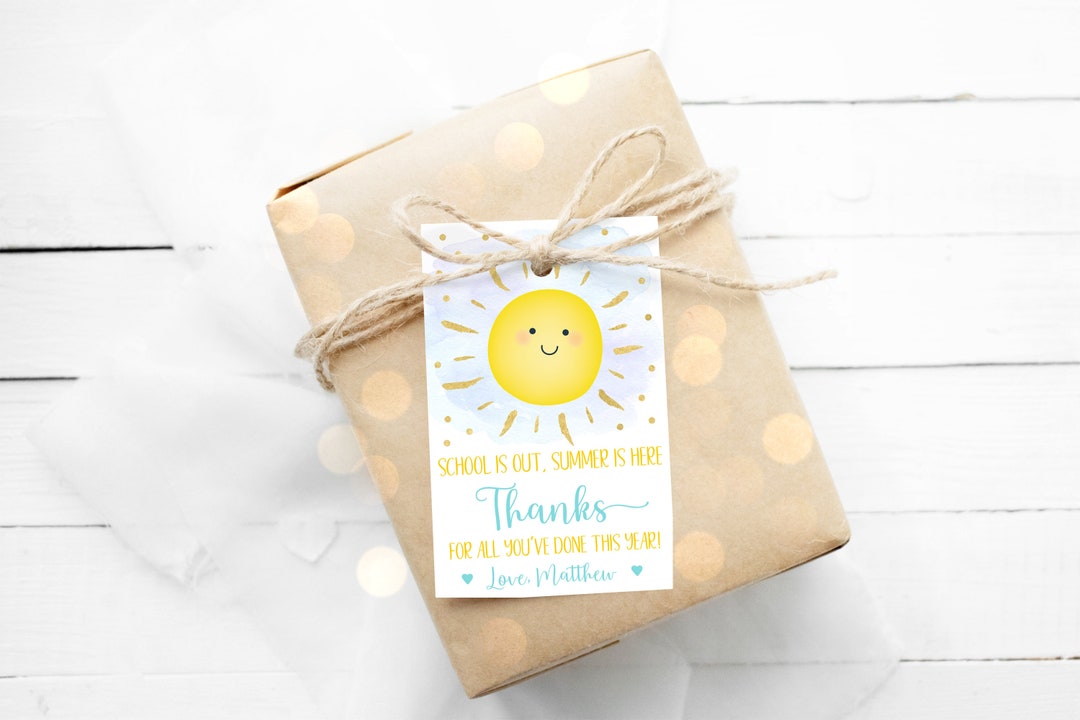Editable Teacher Appreciation Gift Tag Sunshine Thank You Tag Summer ...